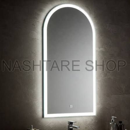 Half-Circle Half-Rectangle Mirror With Led Background | مرآة نصف دائري ...